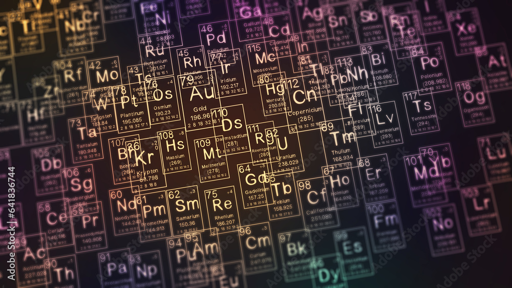 periodic table of the elements on black blackground,history of chemical ...