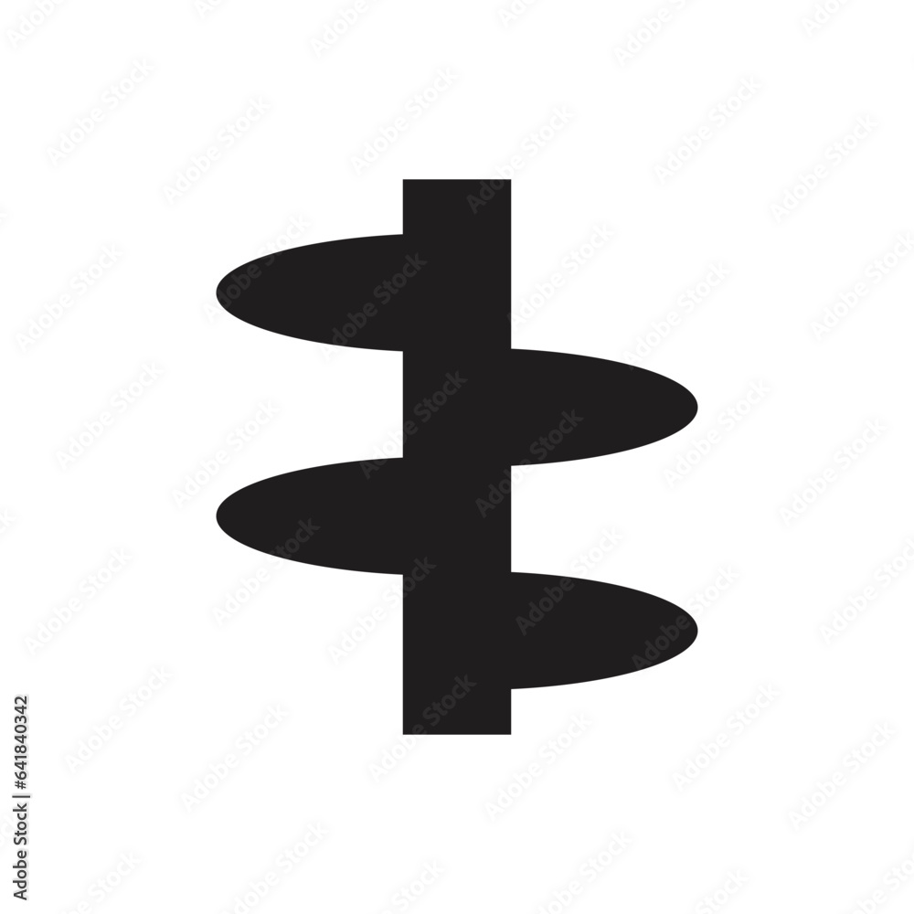 Earth auger drill bit icon. Spiral machine equipment tool. Parts of ...