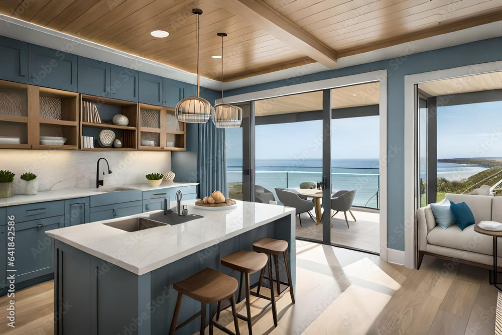 coastal retreat home for a family that loves the beach. Use a palette ...