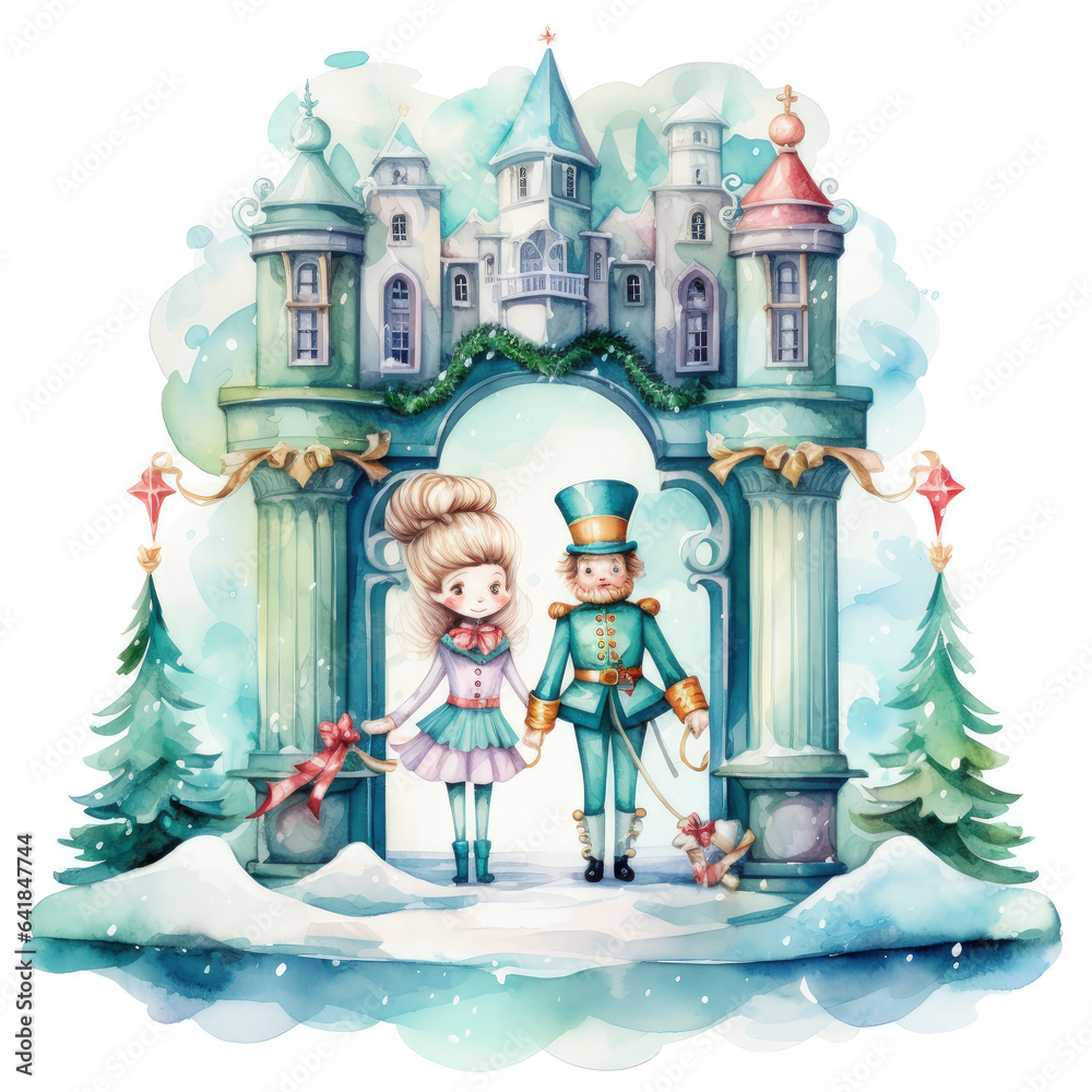 An enchanting watercolor Christmas Nutcracker Clipart showcasing the ...