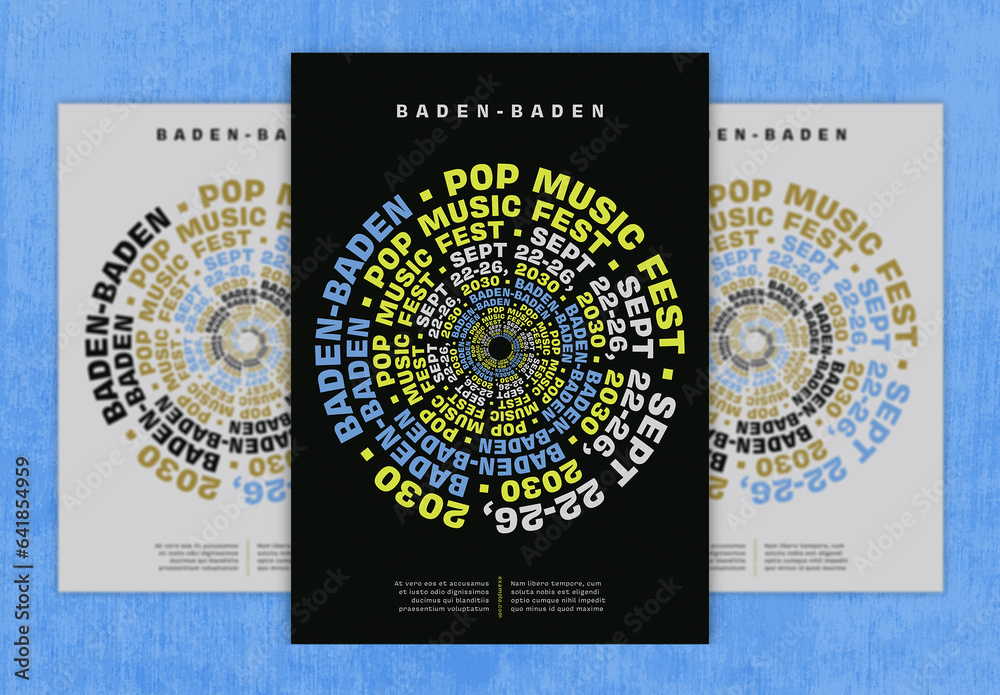 Creative Circular Typography Poster Layout Design Stock Template ...