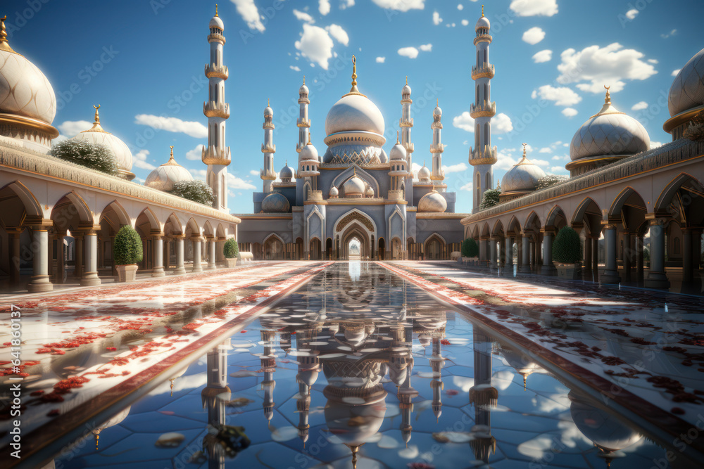 Sacred Architecture. Grand mosques, churches, or temples standing as ...