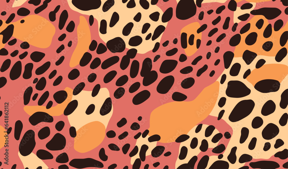 Retro texture animal print seamless pattern, complemented by ...