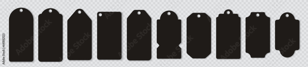 Set of black label and badges. Realistic collection of different labels ...