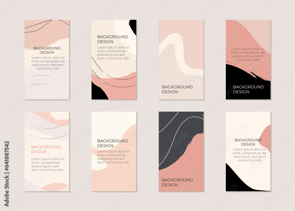 Social media stories and a post creative Vector set. Background ...