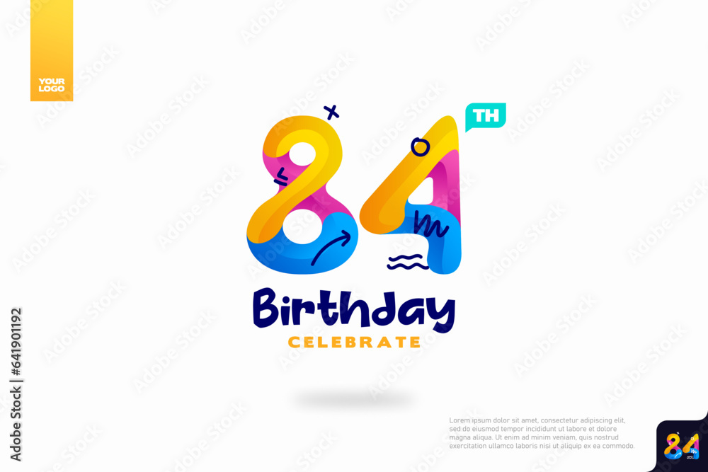 Number 84 logo icon design, 84th birthday logo number, anniversary 84 ...