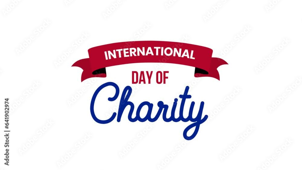 International Day of Charity. Handwritten modern calligraphy text ...