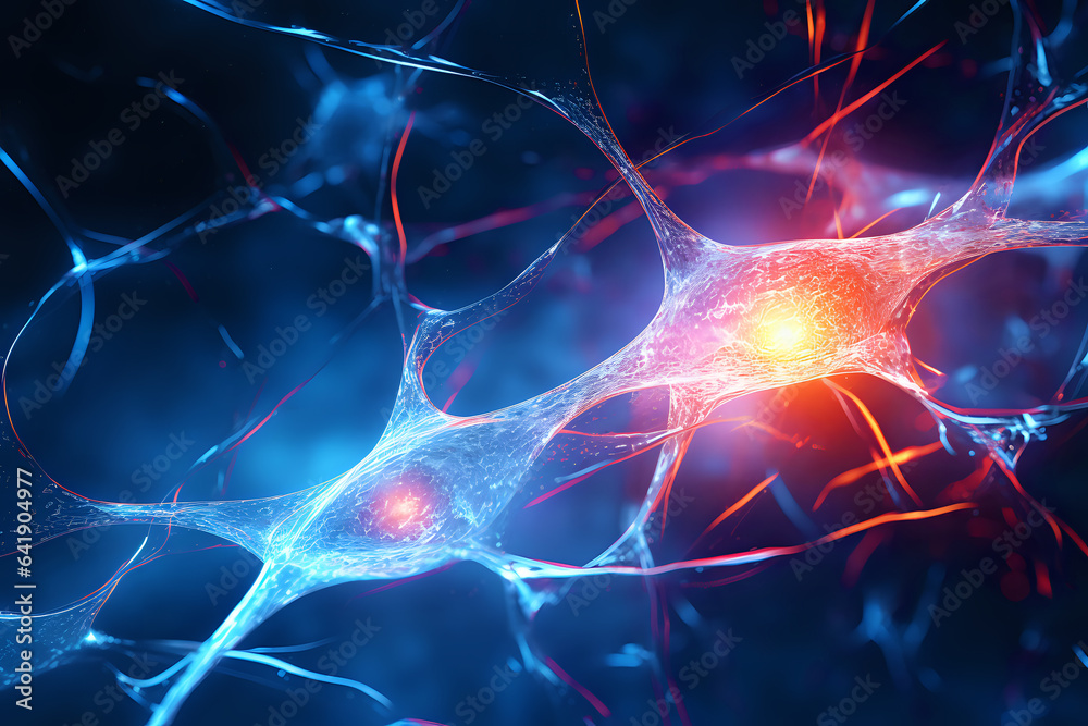 An illustration of how neurons transmit nerve impulses in nerves Stock ...