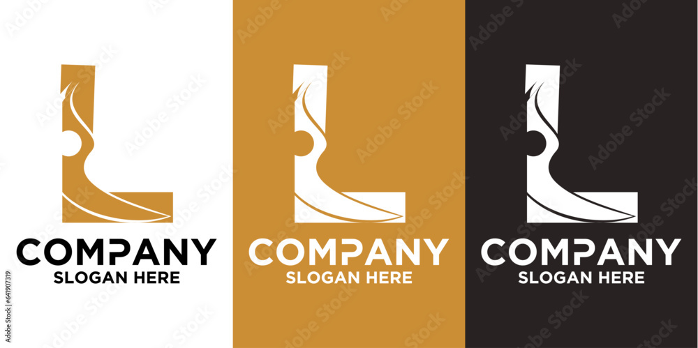 letter L. vector logo monogram alphabet minimalist design Stock Vector ...