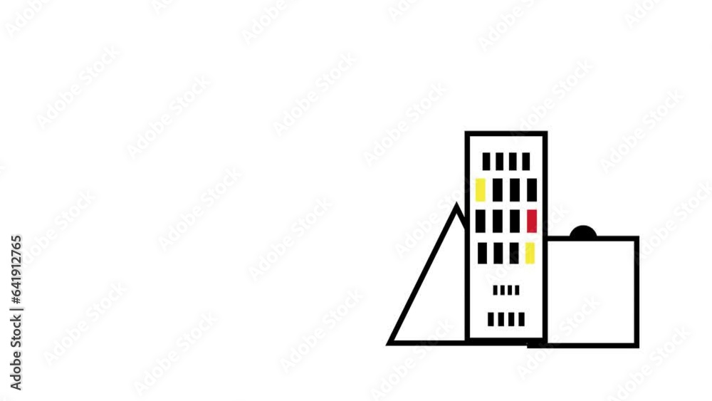 2D animation showing buildings popping up Stock Video | Adobe Stock