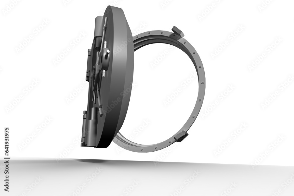 Digital png illustration of open safe door of vault on transparent ...