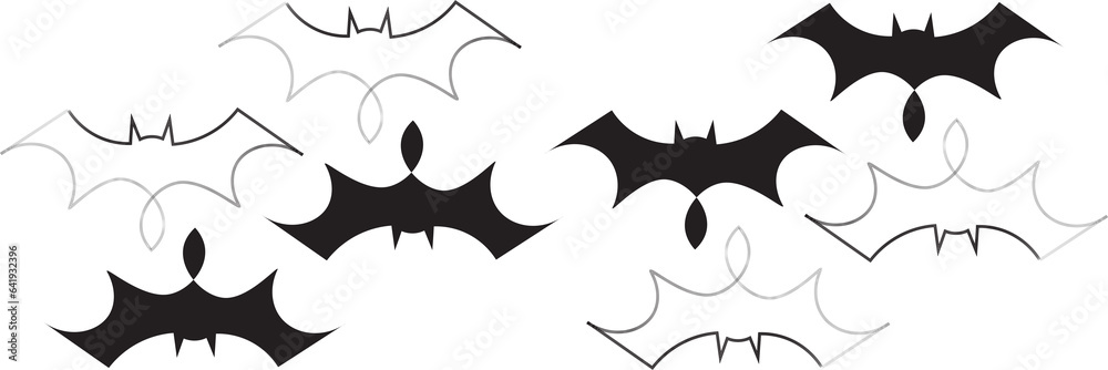 Digital png illustration of bat symbols on transparent background Stock ...