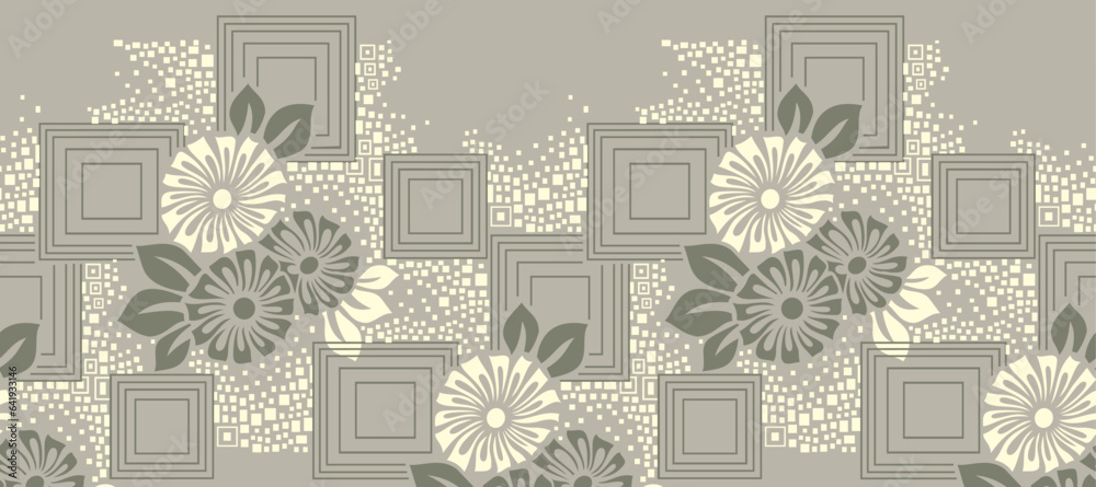 Seamless geometrical floral border design Stock Vector | Adobe Stock