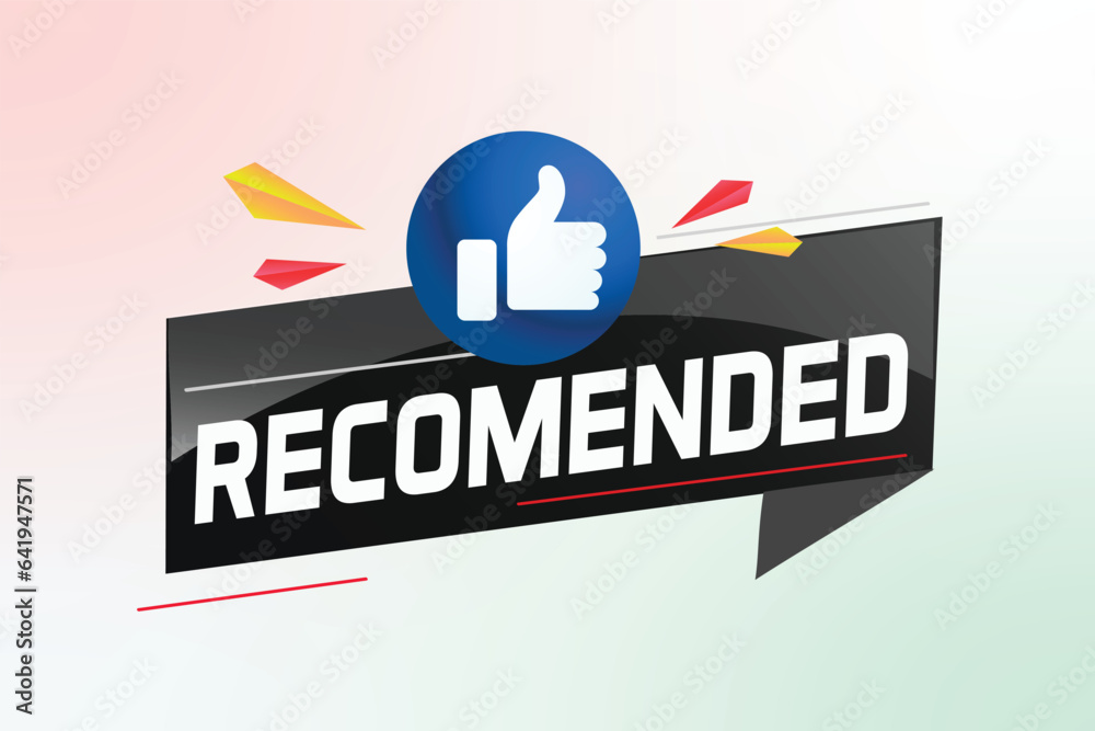 Recommended word concept vector illustration with lines modern ...