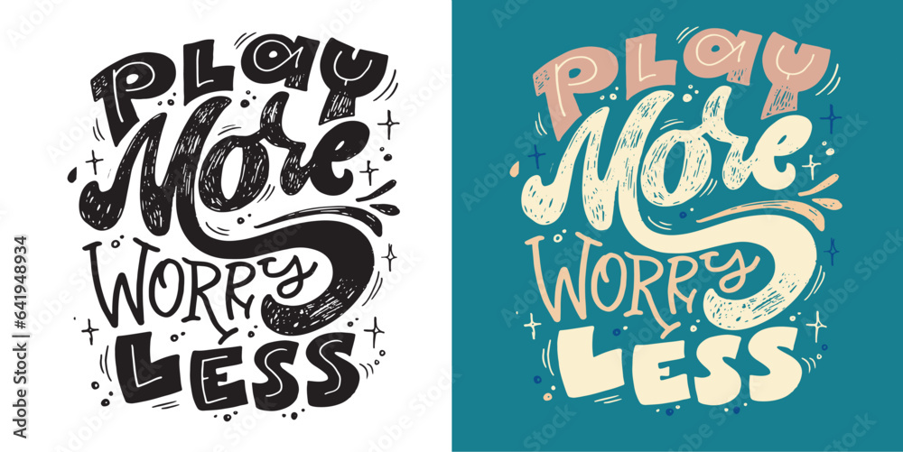 Set with hand drawn lettering quotes in modern calligraphy style, t ...
