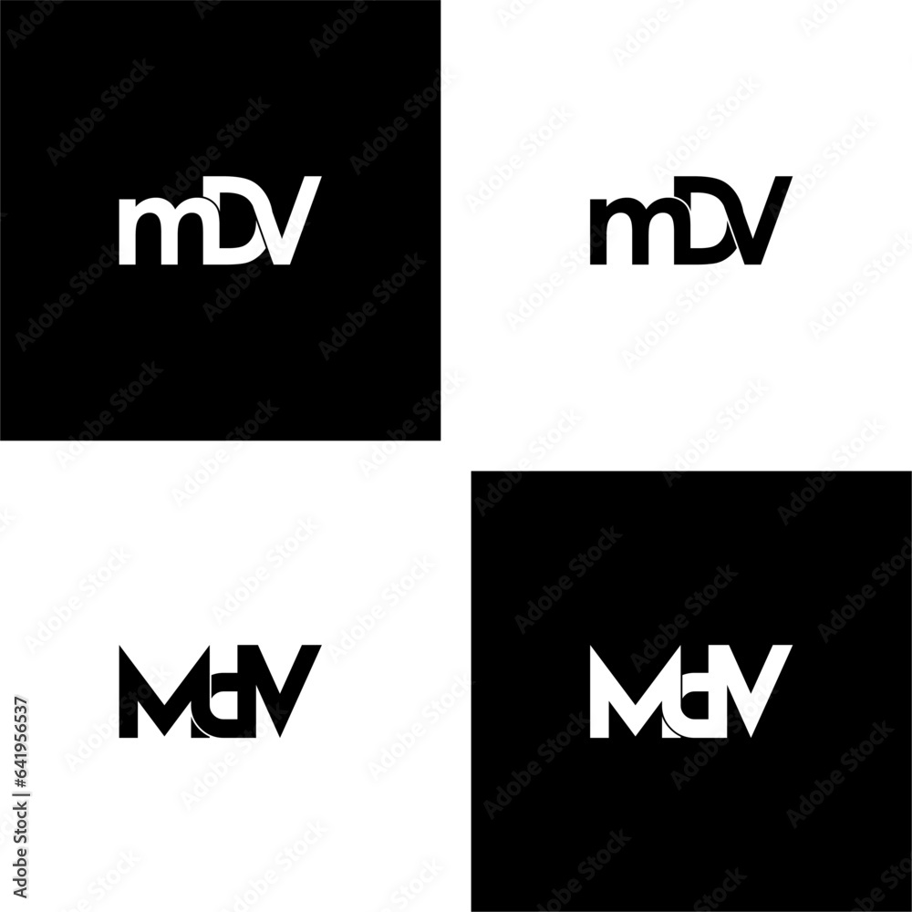 mdv typography letter monogram logo design set Stock Vector | Adobe Stock