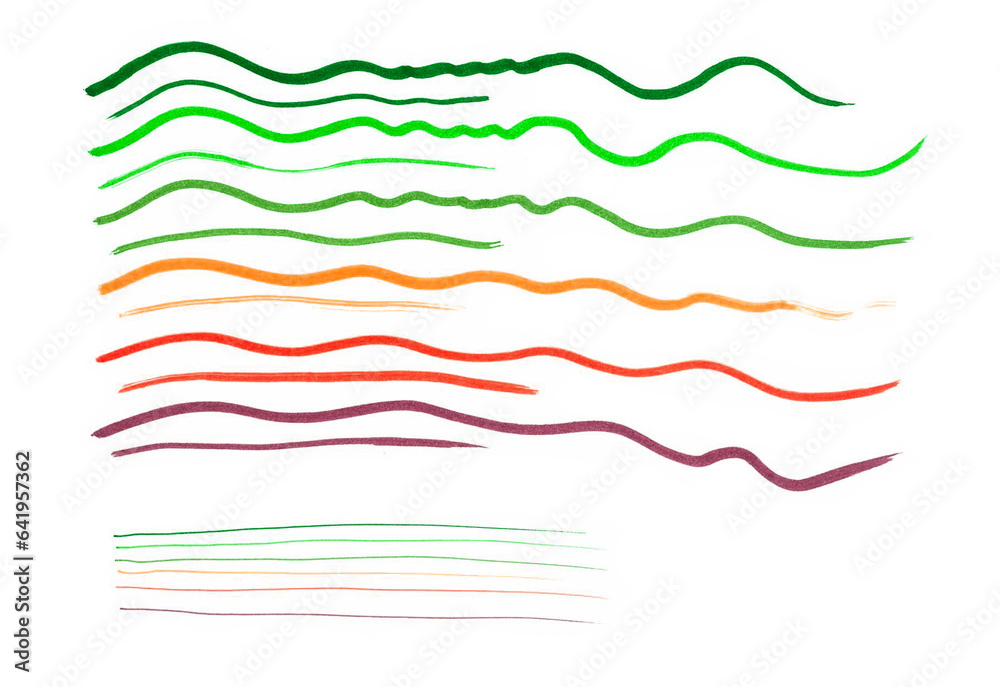 Horizontal stripes and waves of different colors, different thicknesses ...