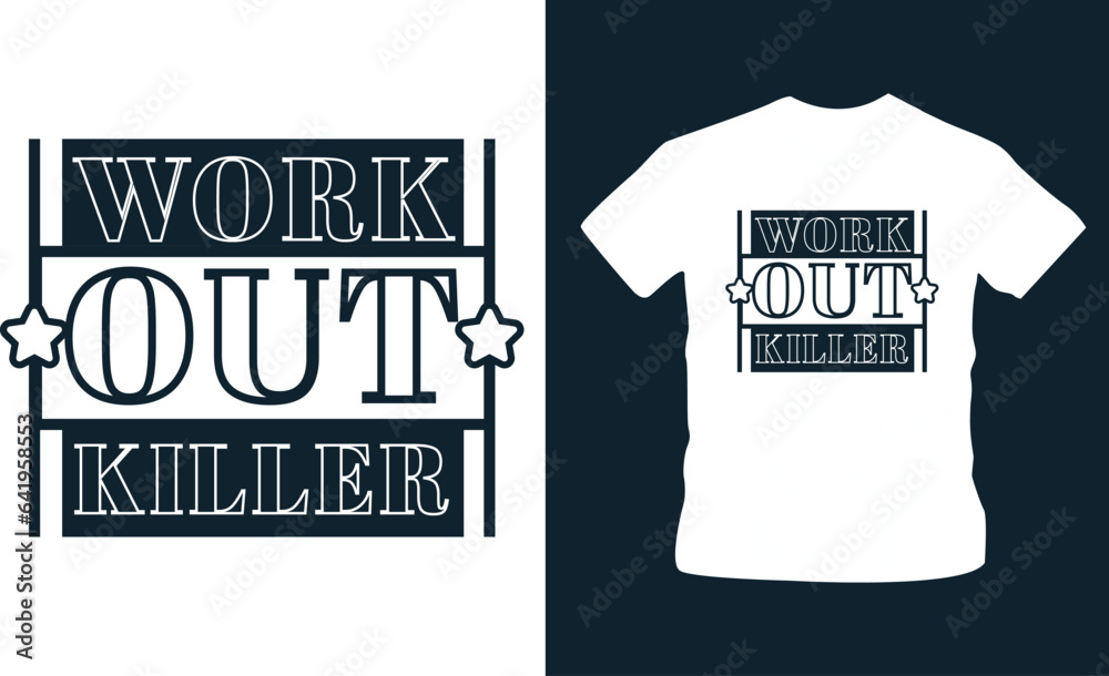 gym insignias work out killer t-shirt design editable template Stock ...