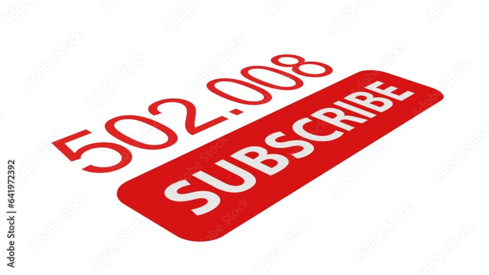 Animation of the red subscribe button increasing in number. for ...