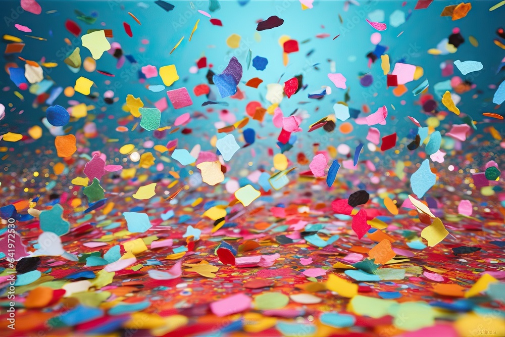 holiday fun random celebrate explode bright throwing yellow paper blue ...