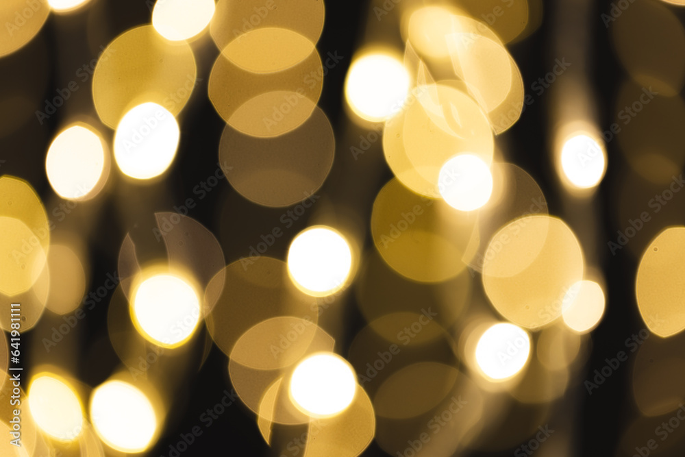 Multiple yellow bokeh lights with copy space on dark background Stock ...
