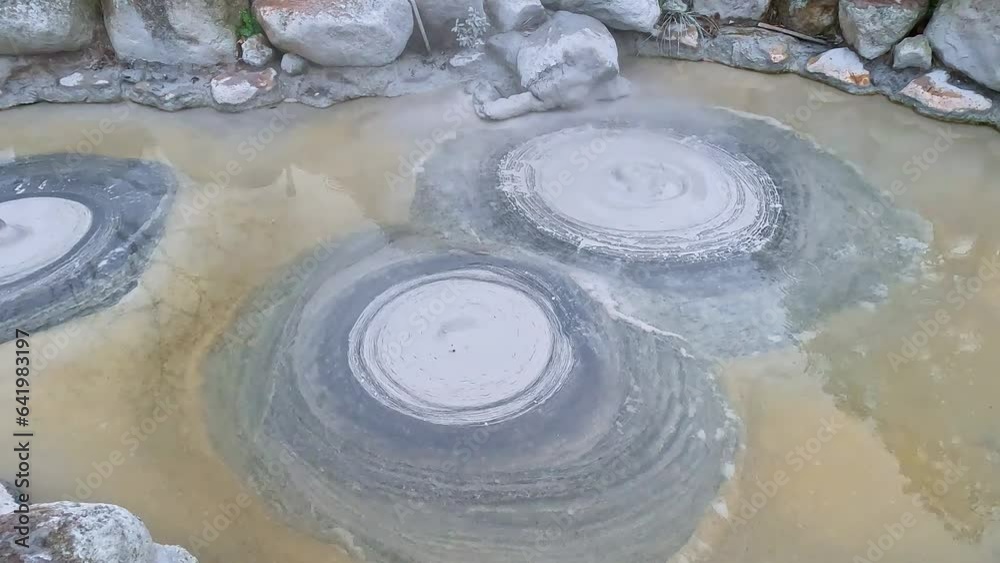 Mud hot spring, volcano in Beppu, Oita, Kyushu, Japan. Steaming ...