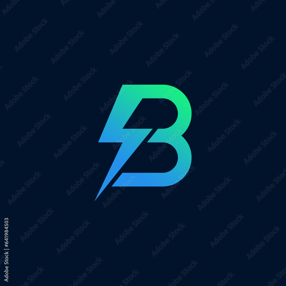 letter b with energy icon concept design logo Stock Vector | Adobe Stock