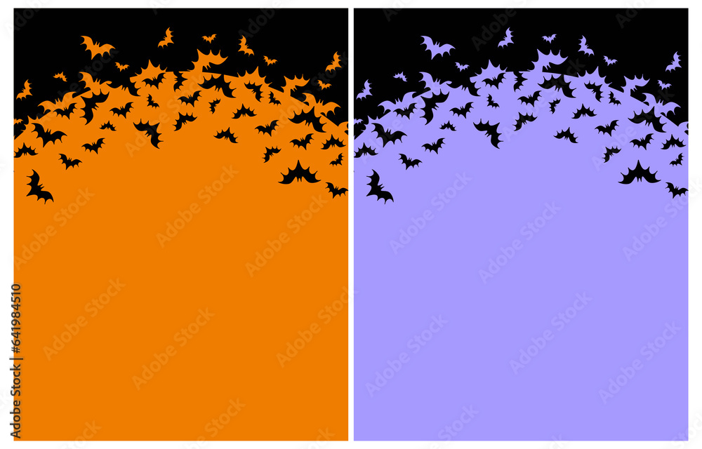 Halloween Party Vector Background with Black Flying Bats. Little Bats ...