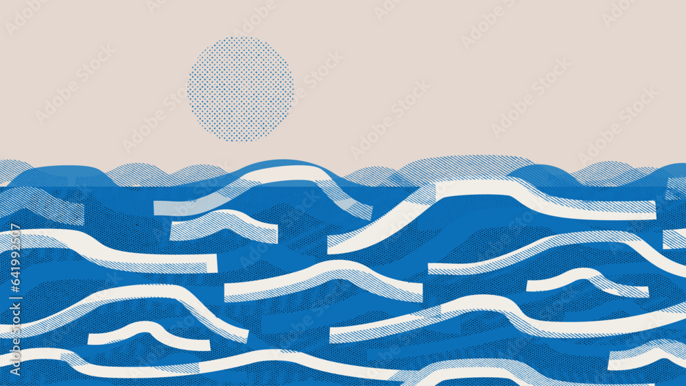 Abstract mountain background vector. Mountain landscape with fading dot ...