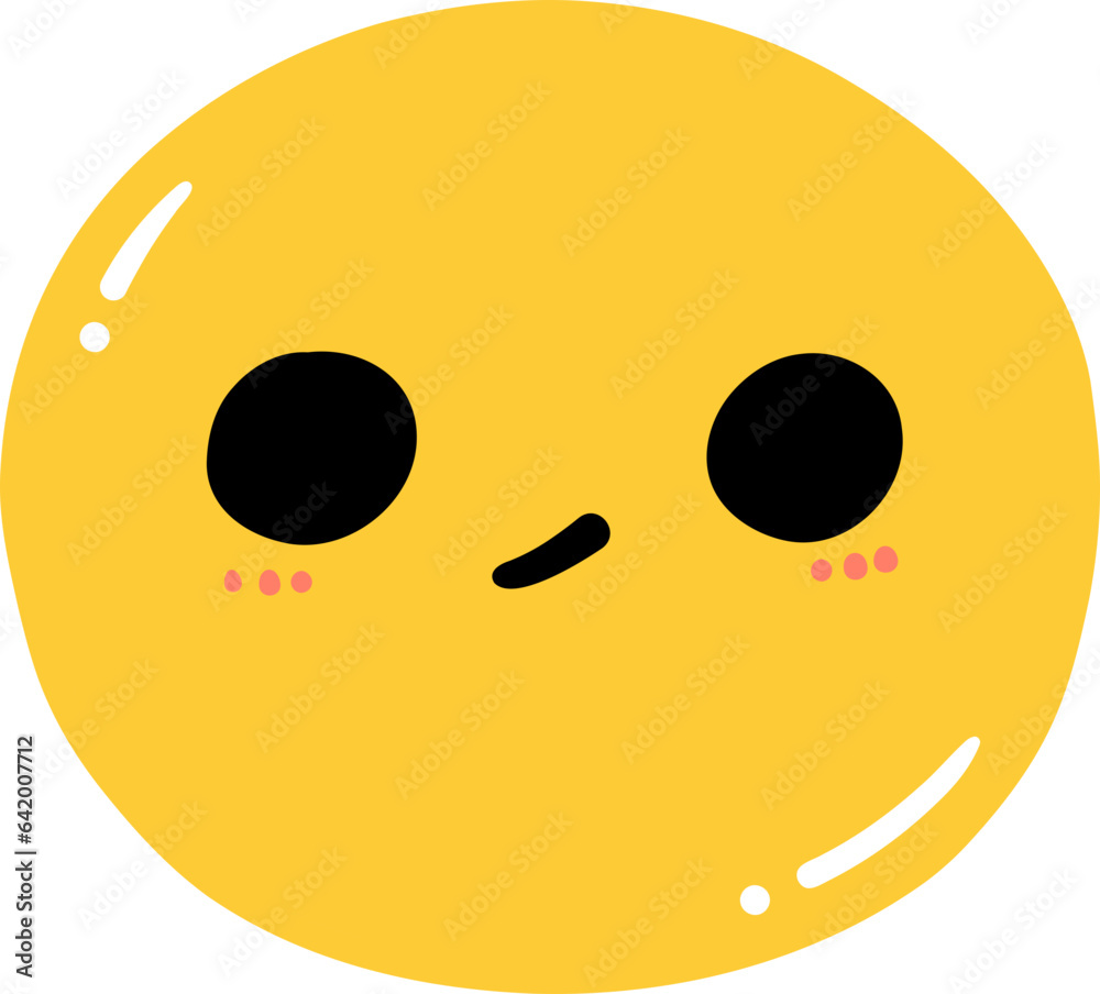 Poster Cute meh emoji, smiley emoticon doodle outline – Wall Art ...