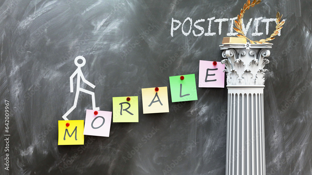 Morale leads to Positivity - a metaphor showing how morale makes the ...