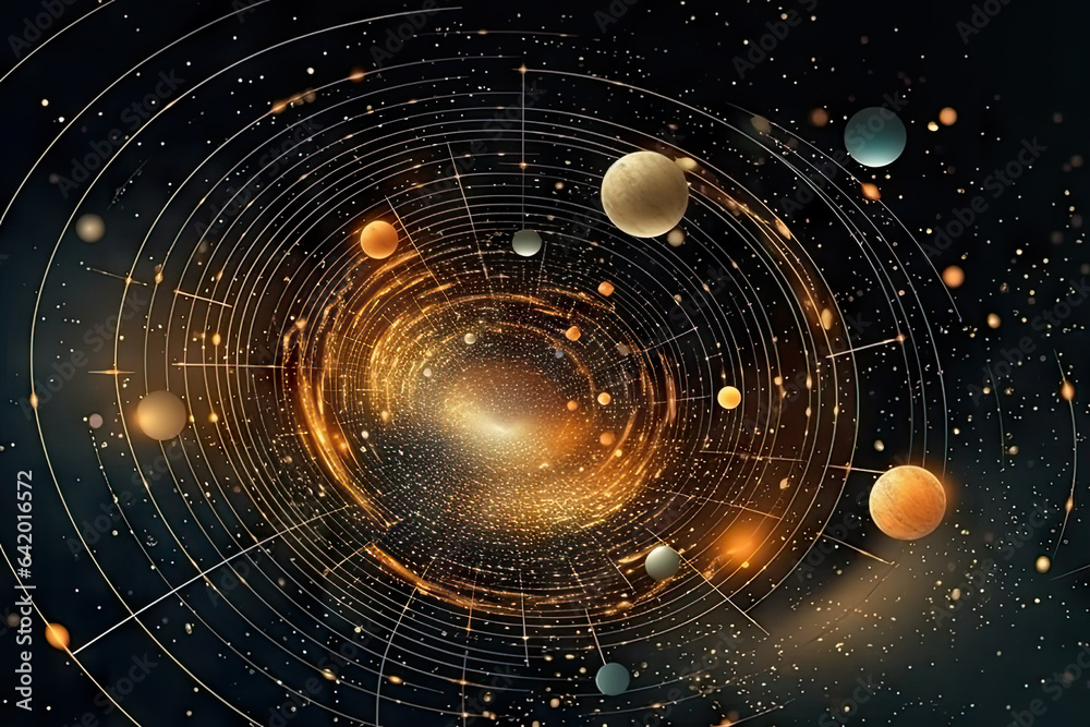 Abstract planet and space background. Astrology chart with stylized ...