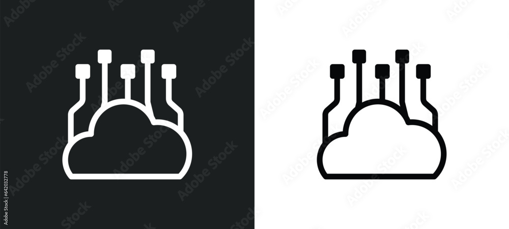 edge computing icon isolated in white and black colors. edge computing ...