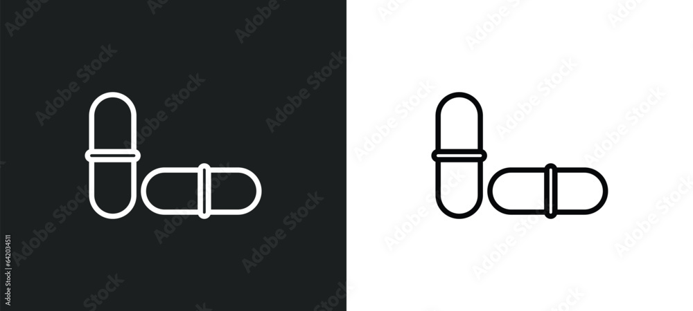 capsule black and white variant icon isolated in white and black colors ...