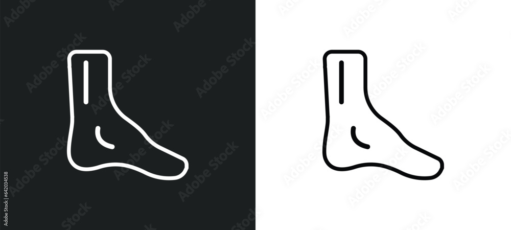 foot side view icon isolated in white and black colors. foot side view ...