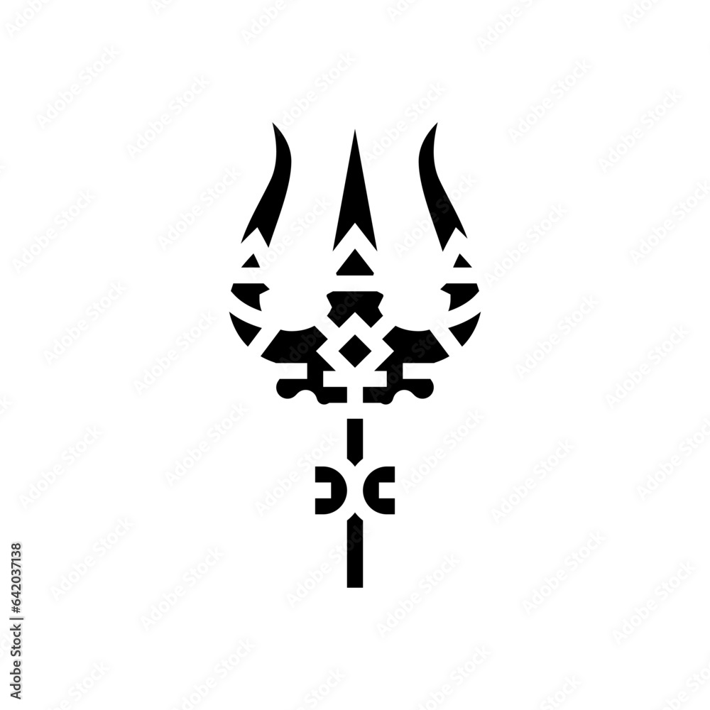 shiva trident trishul glyph icon vector. shiva trident trishul sign ...
