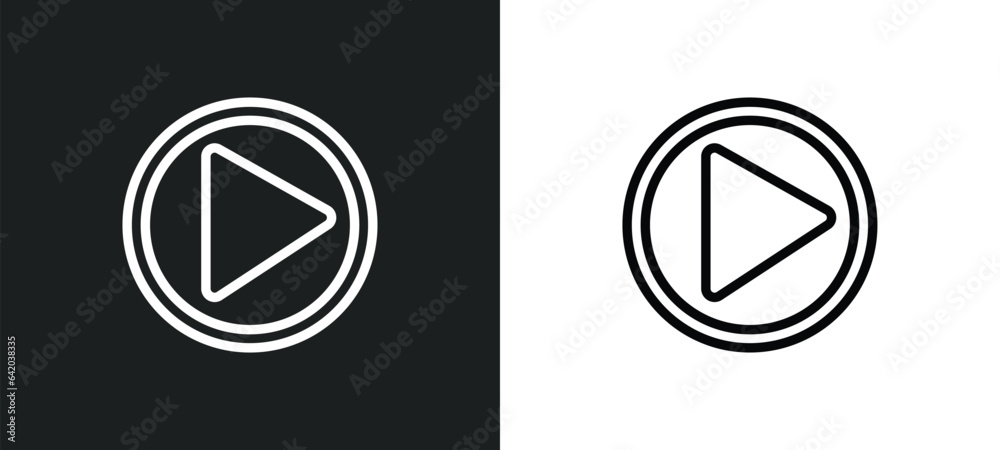 big play button icon isolated in white and black colors. big play ...