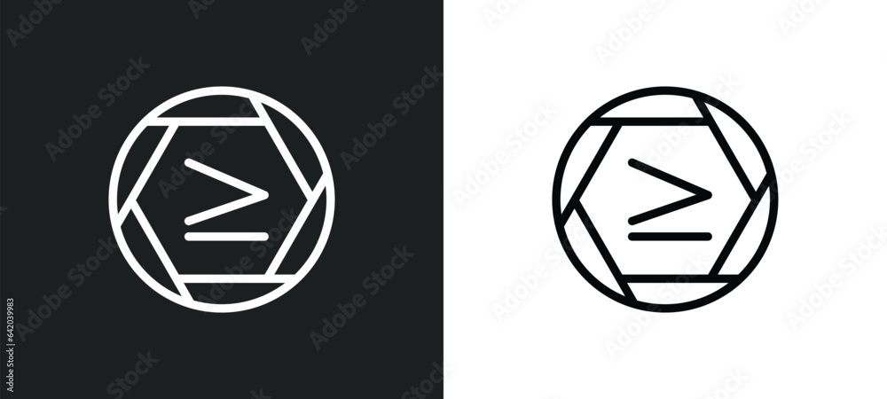 is greater than icon isolated in white and black colors. is greater ...