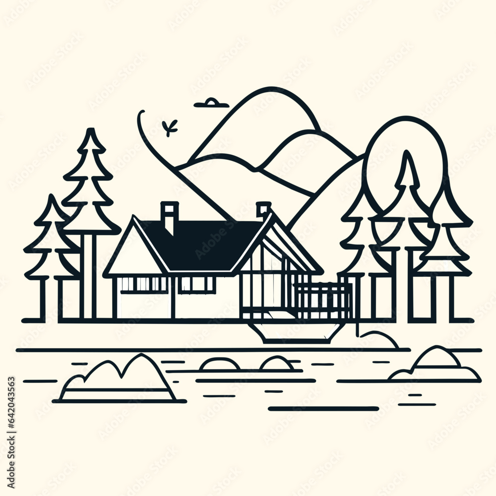 Impressive lake house. Beautiful landspace villa in lake. The lake ...