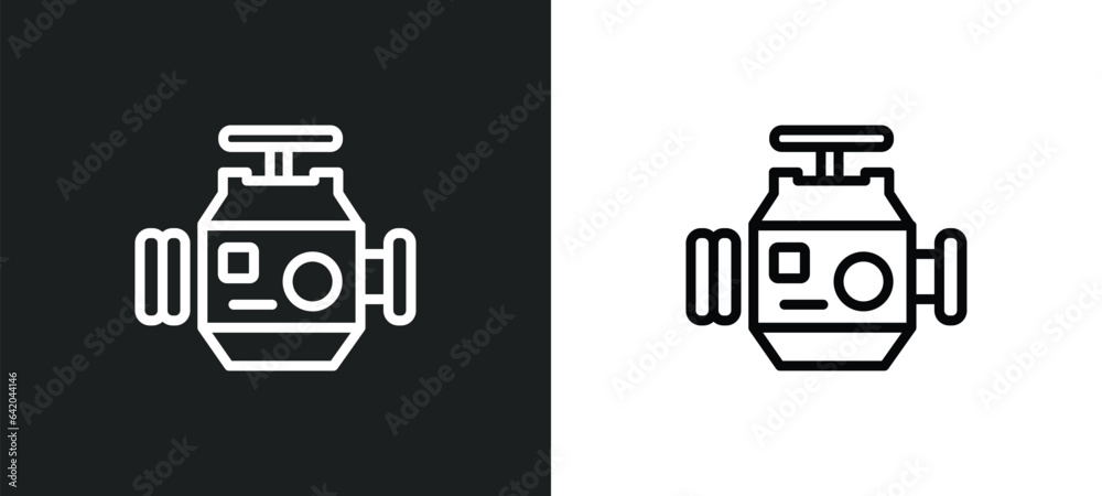car carburettor icon isolated in white and black colors. car ...