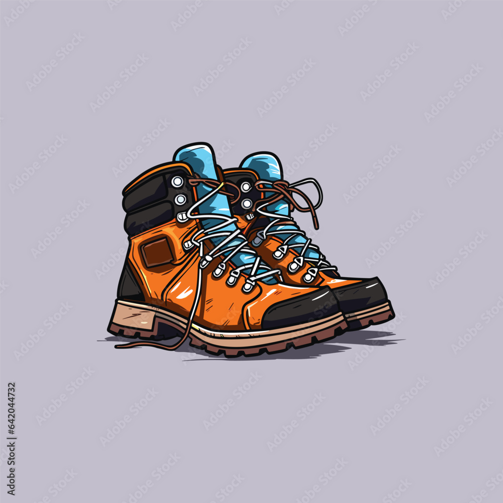 hiking boots vector clip art illustration Stock Vector | Adobe Stock