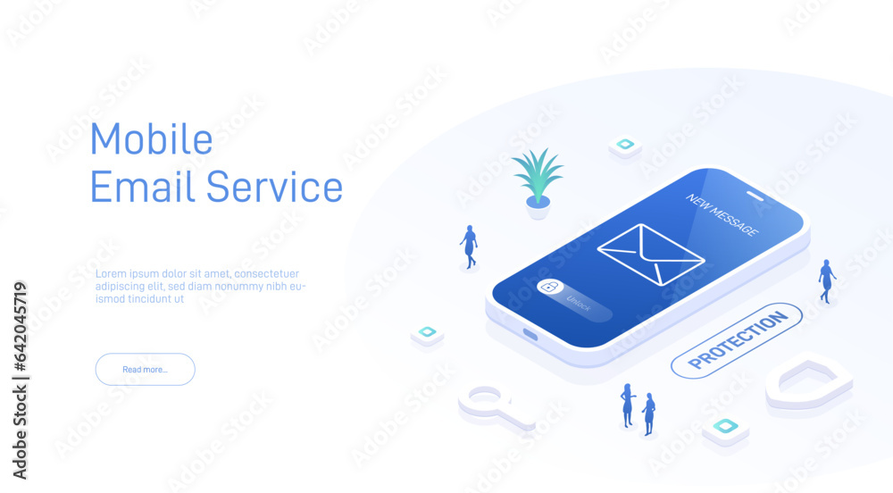 Email service concept. Electronic mail message as business marketing ...