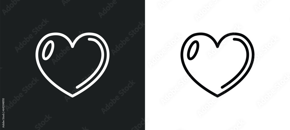 big heart icon isolated in white and black colors. big heart outline ...