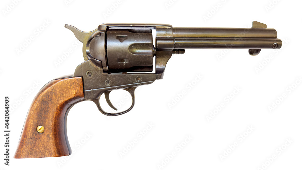 wild west revolver on transparent background Stock Photo | Adobe Stock