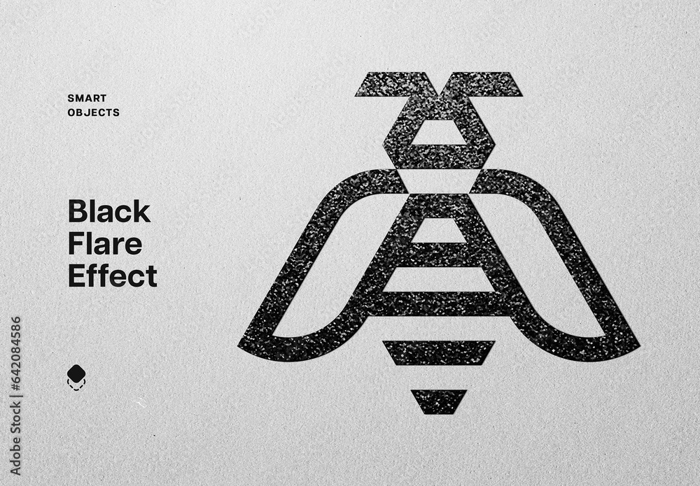 Black Flare Text And Logo Effect Mockup Stock Template | Adobe Stock