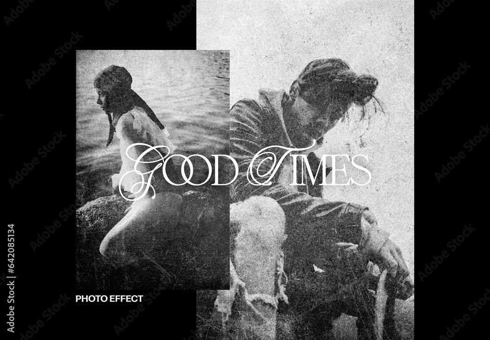Good Times Poster Photo Effect Mockup Stock Template | Adobe Stock