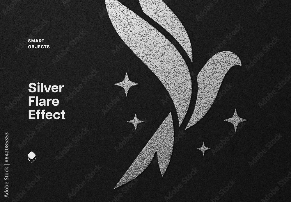 Silver Flare Text And Logo Effect Mockup Stock Template | Adobe Stock