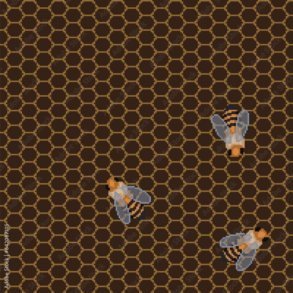 pixel art bee hive pattern Stock Vector | Adobe Stock