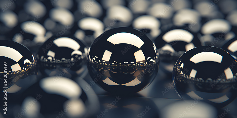 Metal balls with shiny reflections,3d Abstract Render With Shiny ...