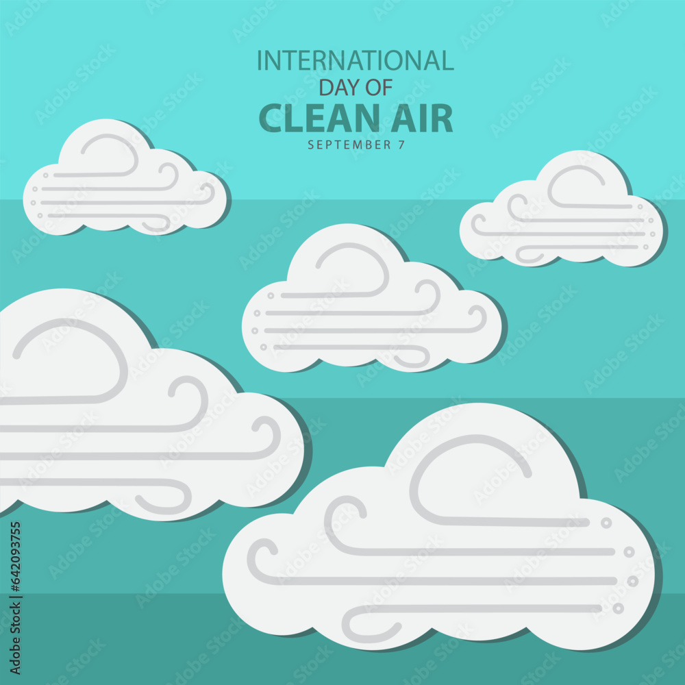 International Day Of Clean Air on september 7, with concept vector ...